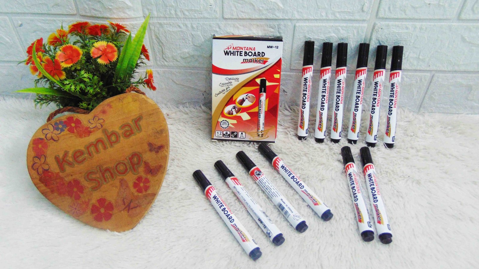 MW-12 [ECER 1PCS] Spidol Whiteboard Maker Montana Hitam Spidol Round ...